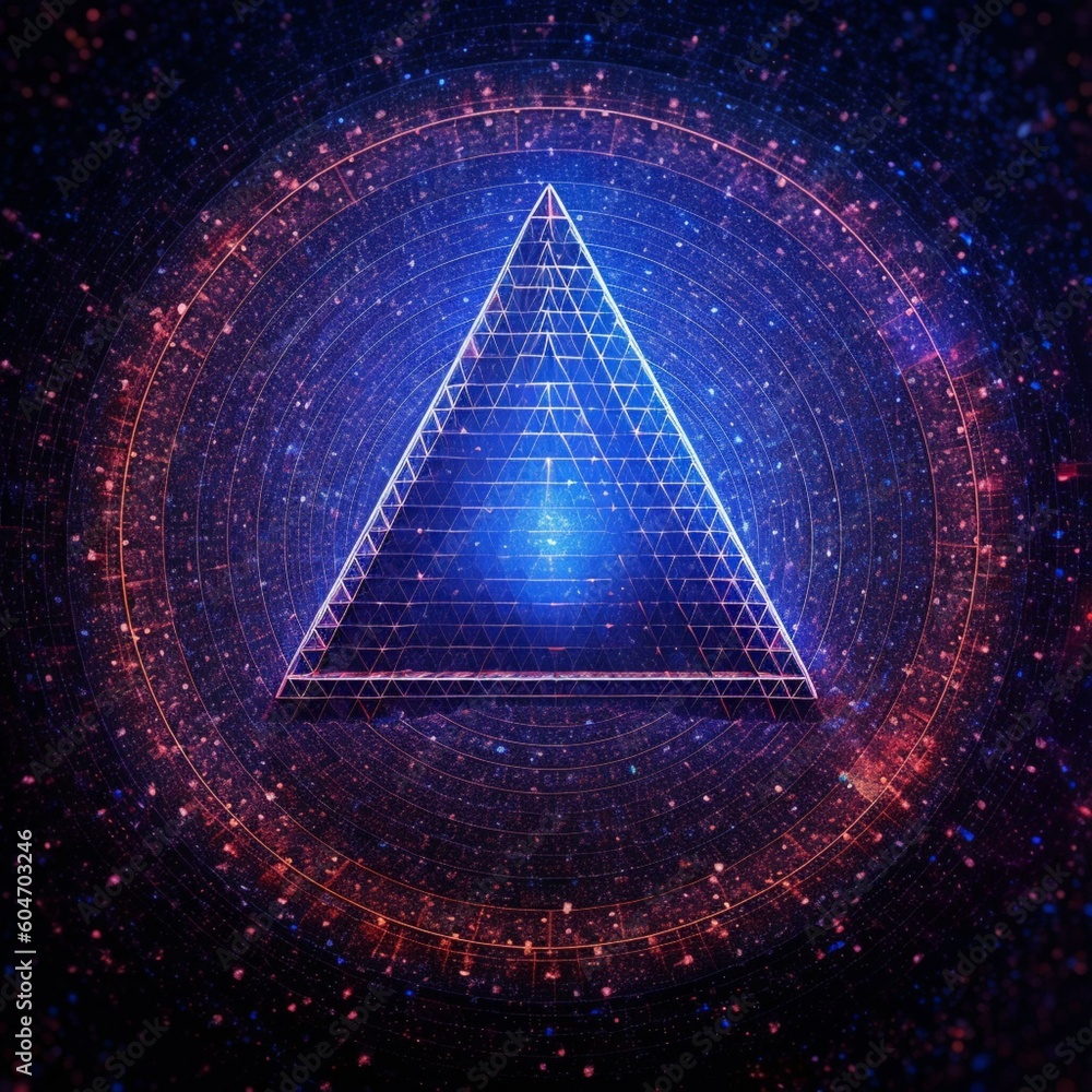 Blue circle with triangle of singularity (ai generated) Stock ...