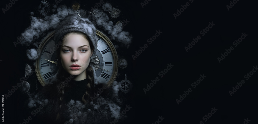 Frozen time, frozen in time concept, Created using generative AI tools ...