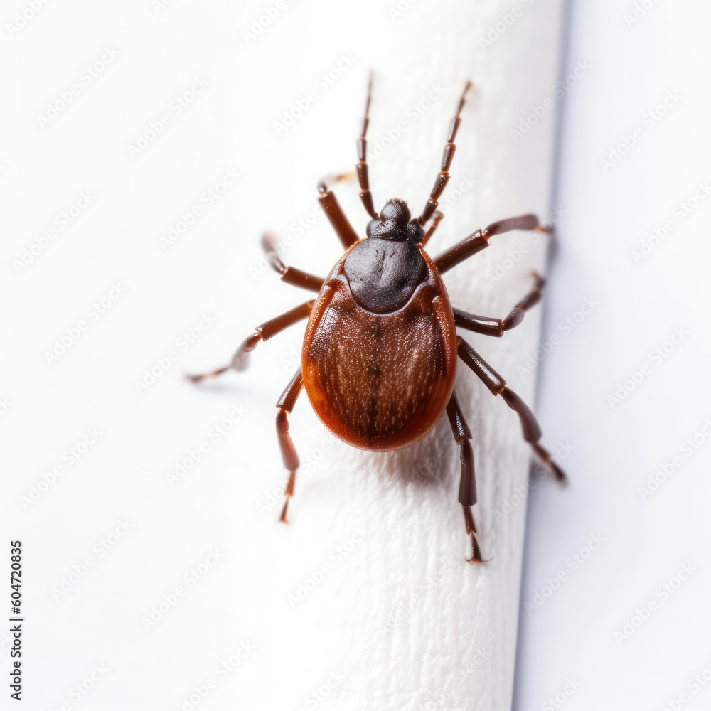mite Spider parasite Insect macro isolated on white background ...