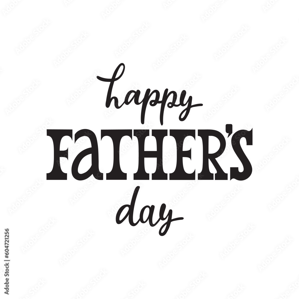 Happy Father's Day handwritten text isolated on white background ...