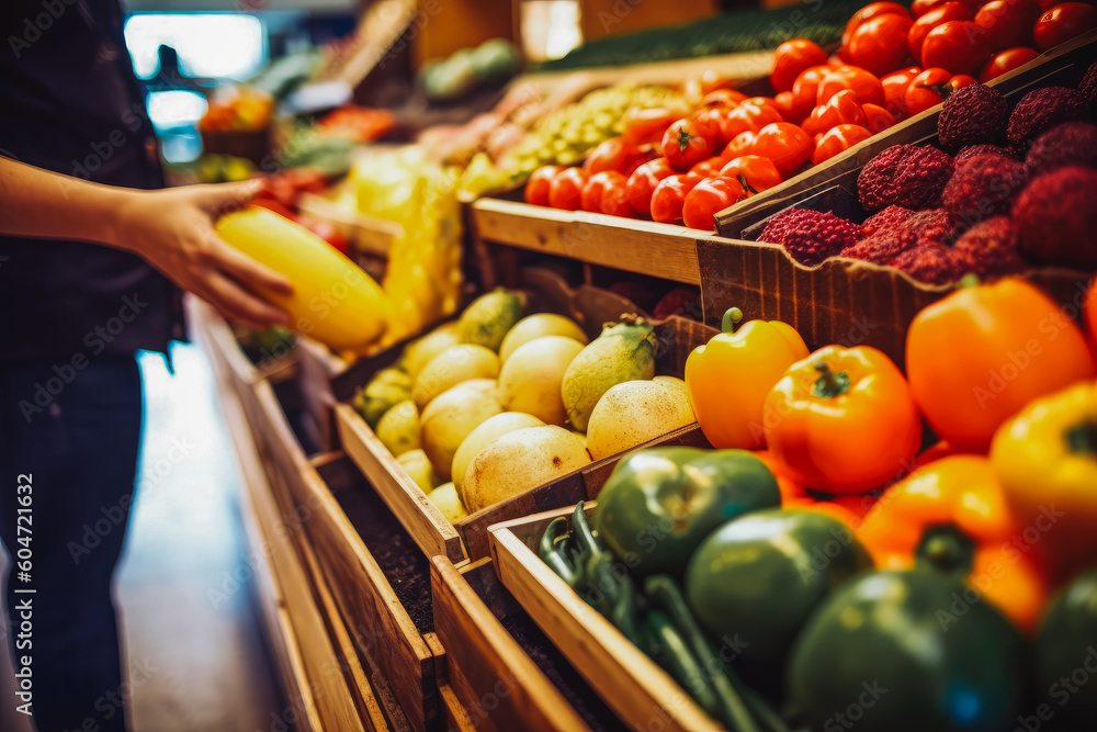 Shopping for healthy food. Grocery supermarket shopping healthy food ...