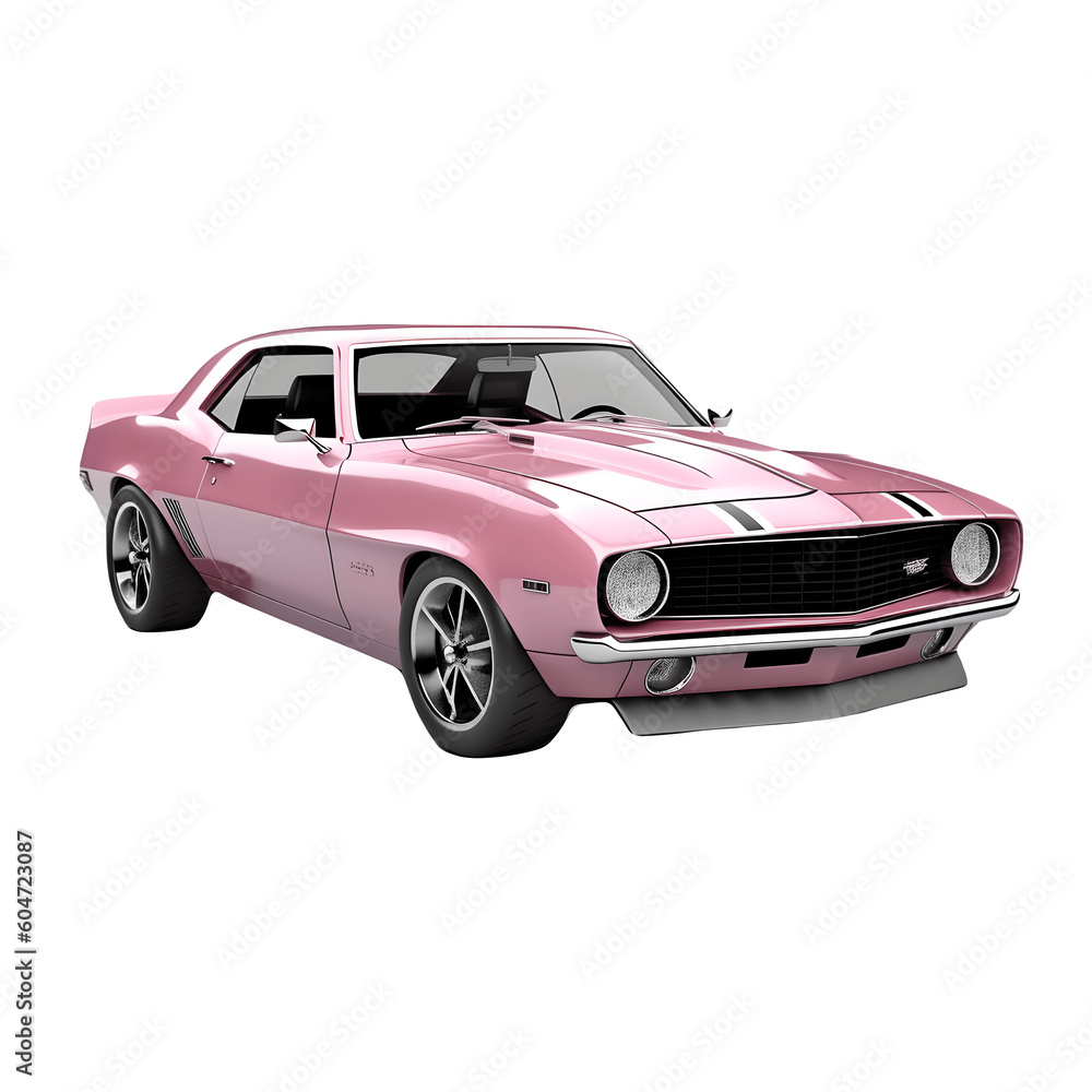 Shiny Pink Muscle Car. png file format. transparent background ...