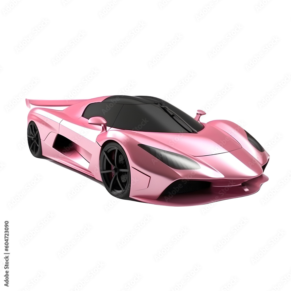 Pink Super Car. png file format. transparent background. generative ai ...
