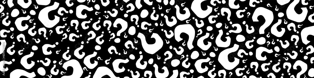 Black question marks on white background. Question mark pattern ...