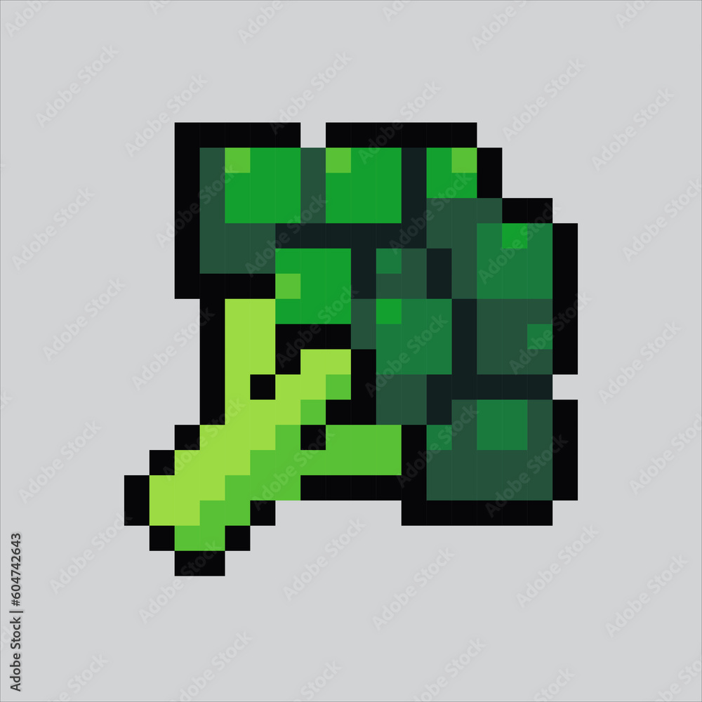 pixel art broccoli. broccoli vegetables pixelated design for logo, web ...