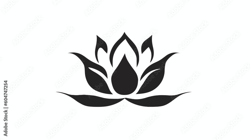 vector lotus silhouette. Vector black lotus icons set on white ...