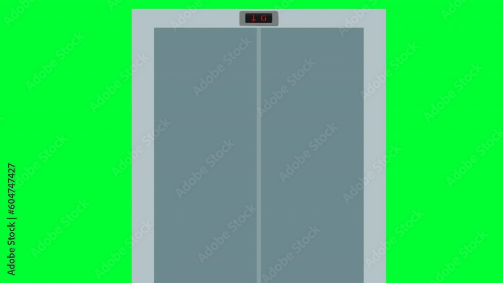 Elevator Door Open and Closed Green Screen animation. Elevator Cabin ...