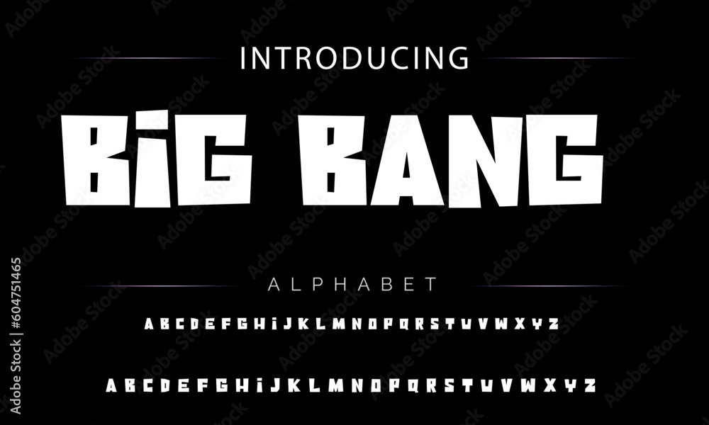 Big Bang Funky colorful cartoon font type. Vector alphabet Stock Vector ...