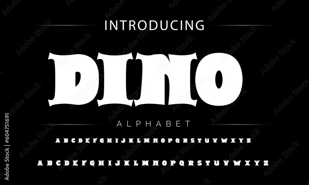 Dino Funky colorful cartoon font type. Vector alphabet Stock Vector ...