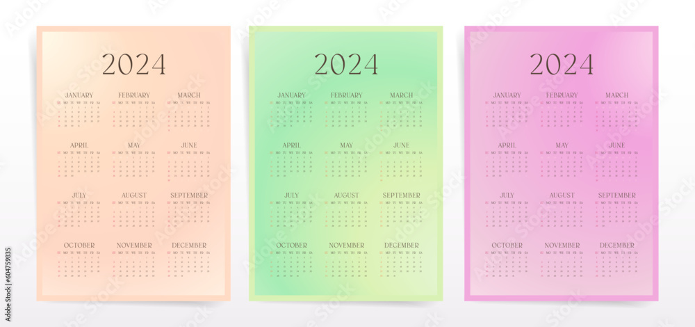 One Page Yearly 2024 Calendar Planner Printable Vintage Aesthetic