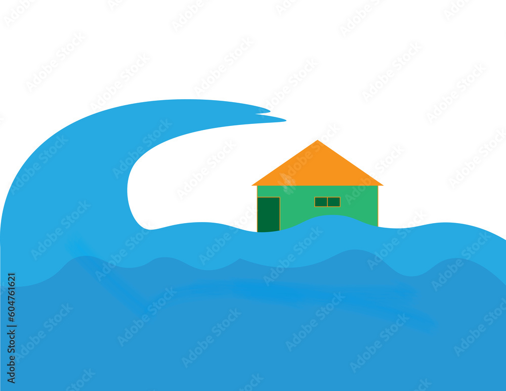 tsunami waves that submerge the house. This wave occurs due to an ...