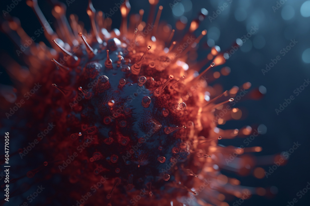 Health care and medicine concept. Abstract round virus model in 3D ...