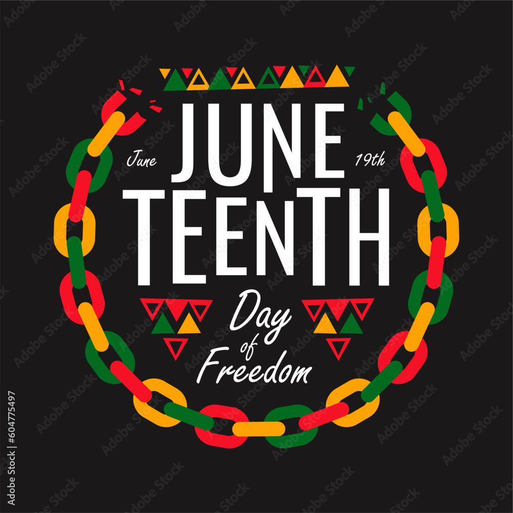 juneteenth poster template on black background Stock Vector | Adobe Stock