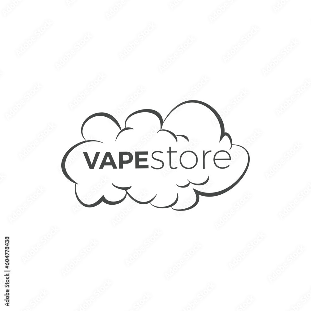 Vape store logo or icon, outline vector illustration isolated on white ...