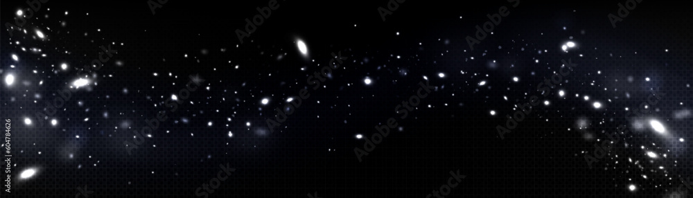 White firefly light glow flowing. Star particle spell overlay on ...