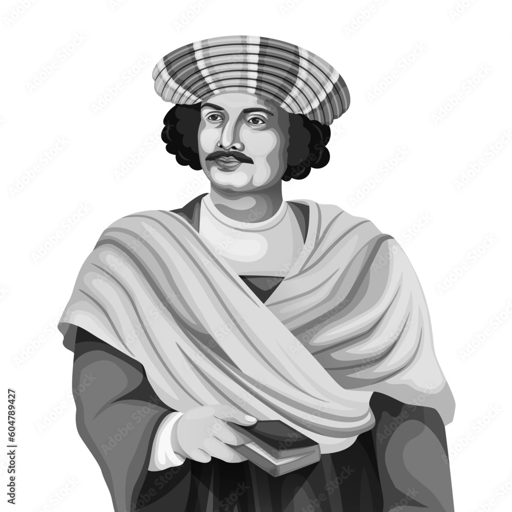 Portrait of Raja Ram Mohan Roy an Indian reformer, Jayanti celebration ...