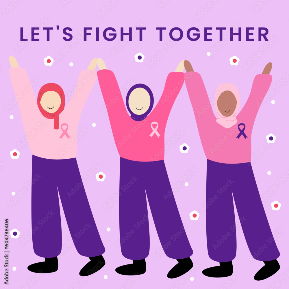 Breast cancer awareness month square poster campaign. Poster design of ...