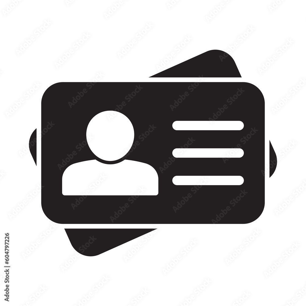 Id card icon. Id card badge icon. Identification card, driver's license ...