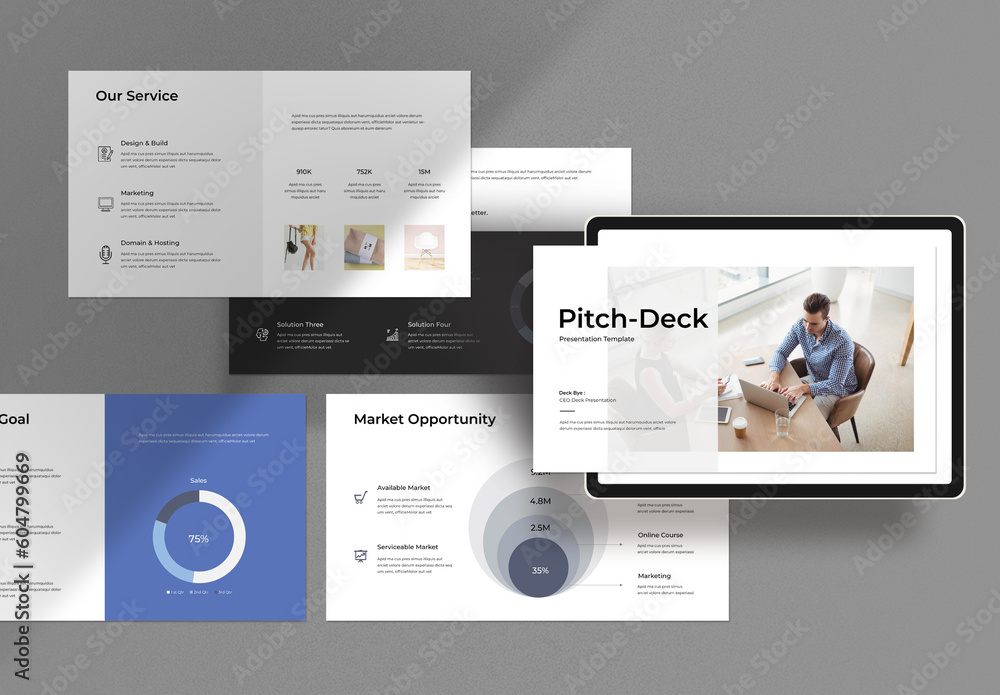 Pitch Deck Presentation Layout Stock Template | Adobe Stock
