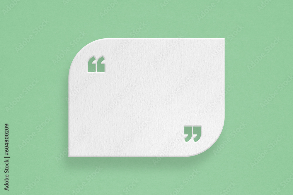 grunge blank white paper cut quote background with quotation marks on ...
