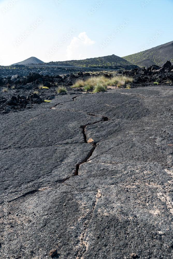 Ardoukôba Tectonic Fissure, where the Somalian plate (right) is ...