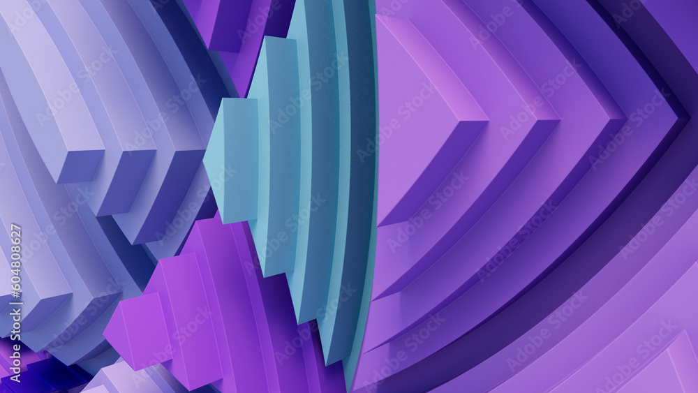 Purple and Turquoise Tech Background with a Geometric 3D Structure ...