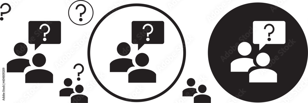 question mark man - vector icon. Faq. Question man sign. Person account ...