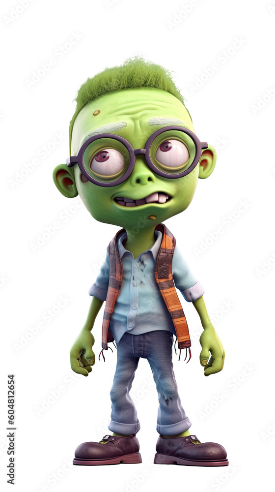 Cartoon style zombie animated character,ai generated Stock Illustration ...