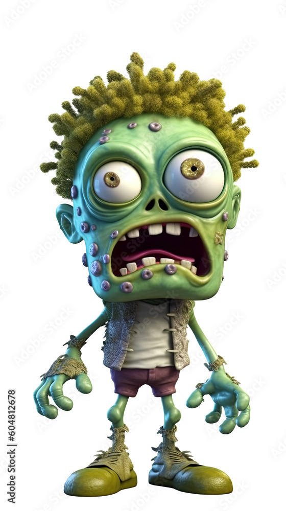 Cartoon style zombie animated character,ai generated Stock Illustration ...
