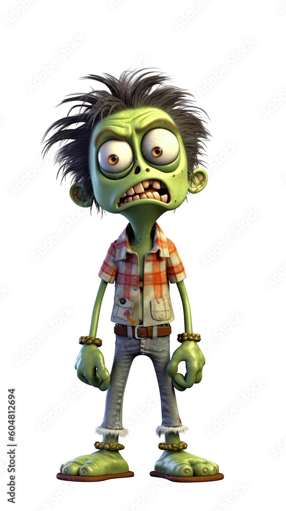 Cartoon style zombie animated character,ai generated Stock Illustration ...