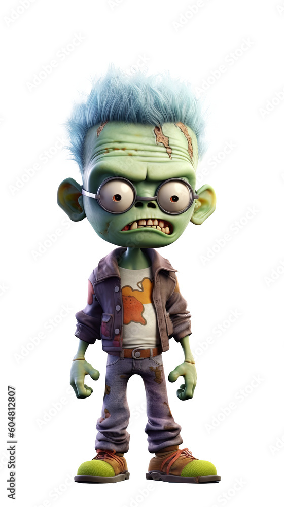 Cartoon style zombie animated character,ai generated Stock Illustration ...