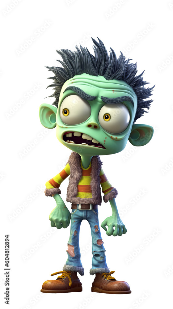 Cartoon style zombie animated character,ai generated Stock Illustration ...