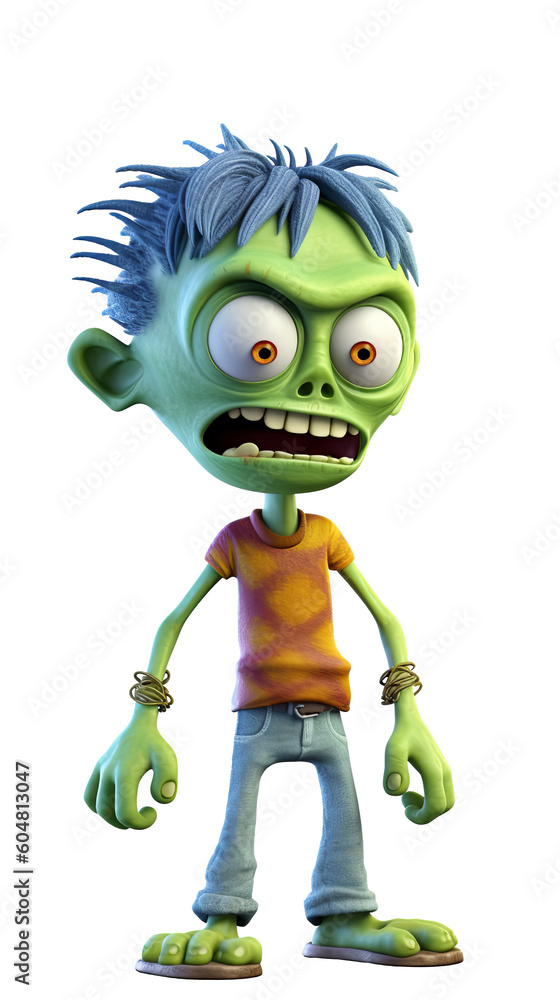 Cartoon style zombie animated character,ai generated Stock Illustration ...