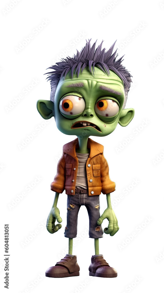 Cartoon style zombie animated character,ai generated Stock Illustration ...
