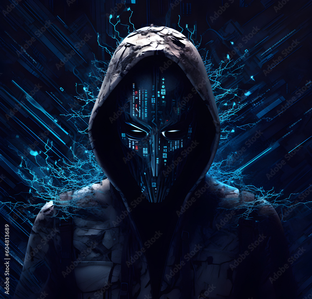 Hacker with hoodie. Concept of cybercrime, cyberattack, scammer, etc ...