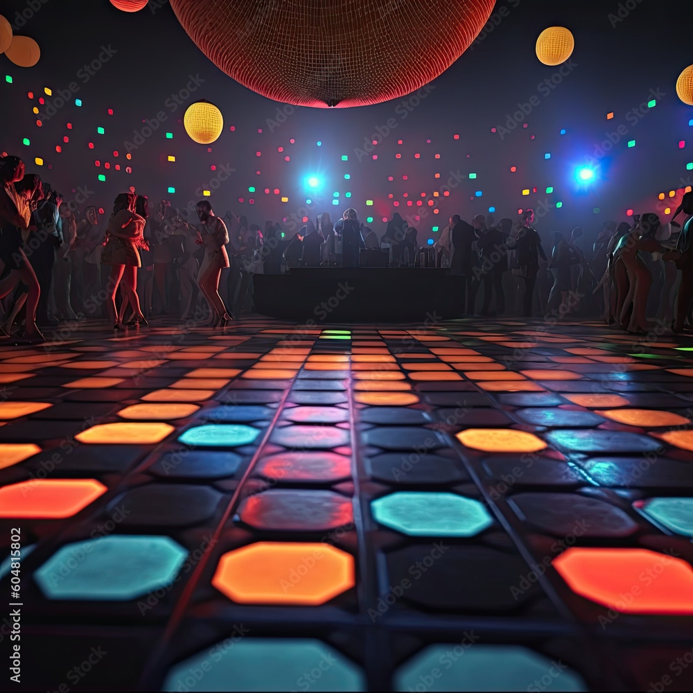 Rhythmic Night Beats: Bustling Dancefloor at a Thriving Nightclub Created Using Generative Ai ...