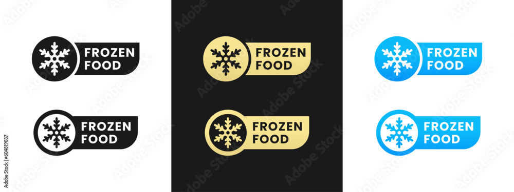 Frozen food label or Frozen food sign vector isolated in flat style ...