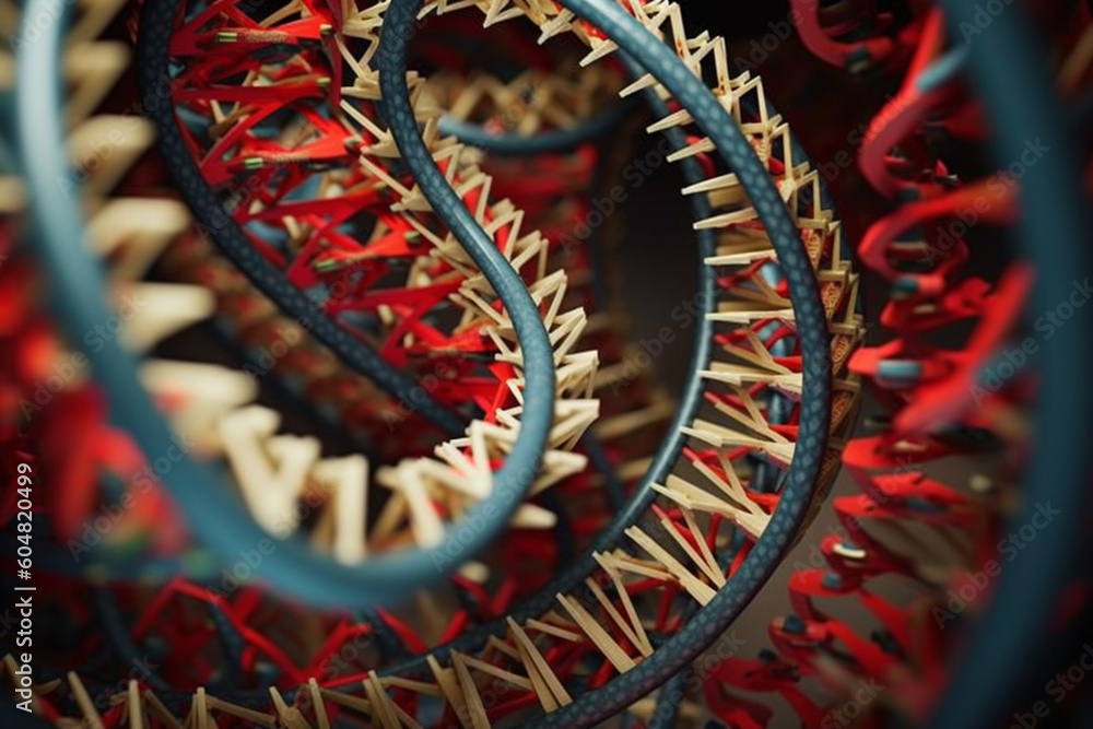 A mesmerizing paper-cut artwork of a DNA double helix, with intricate ...