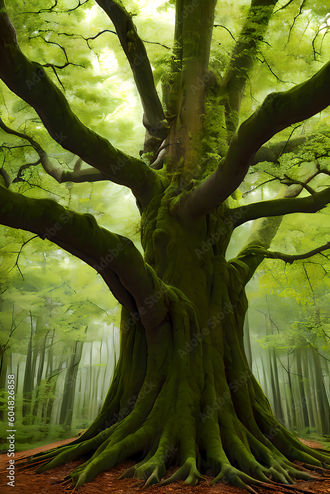 CG hyper realistic style giant tree in the forest created with ...