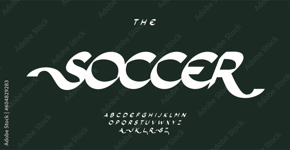 Calligraphic alphabet, expressive italic script letters with decorative ...