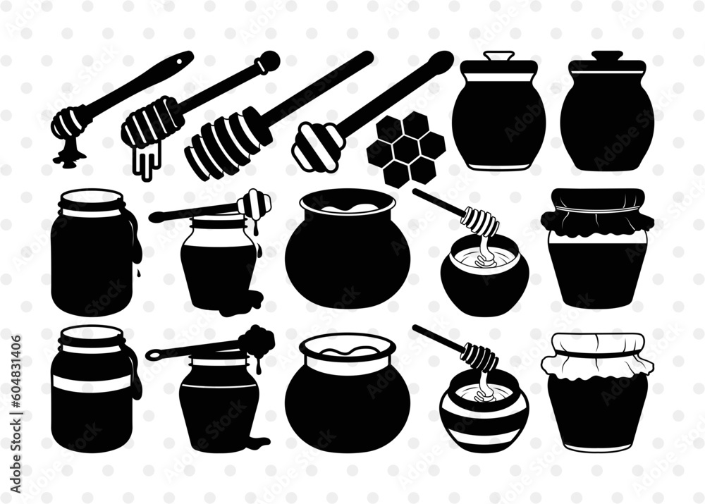 Wooden Honey Pot Svg Cut Files Wooden Honey Pot Silhouette Honey Svg Honey Pot Svg Honey