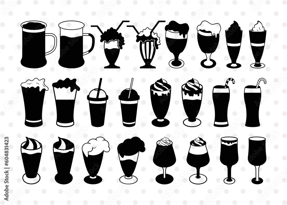 Milk Shake SVG Cut Files | Milk Shake Silhouette | Drink Shake Svg ...