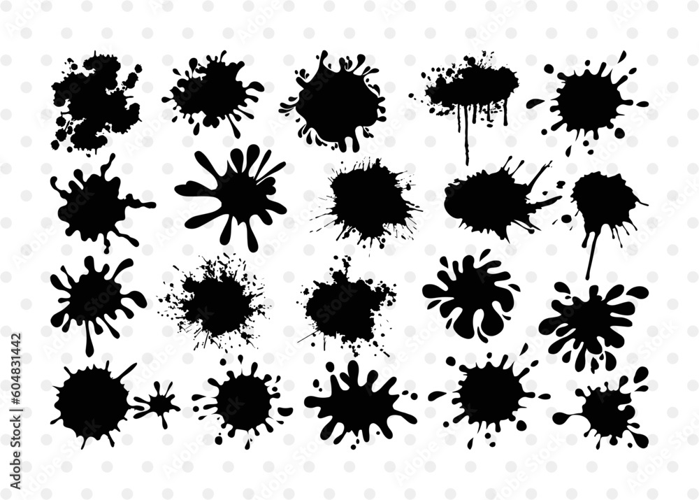 Ink Splatter SVG Cut Files | Ink Splatter Silhouette | Paint Splatter ...