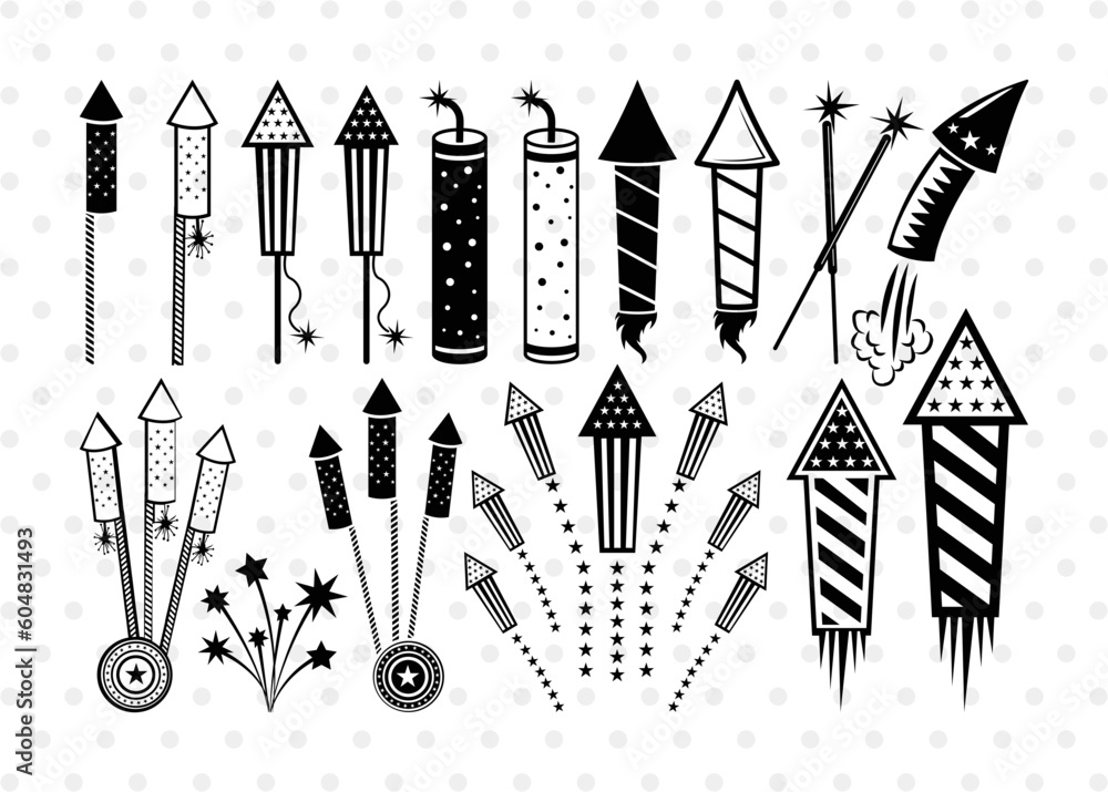 Fireworks SVG Cut Files | Fireworks Silhouette | Fireworks Rocket Svg ...
