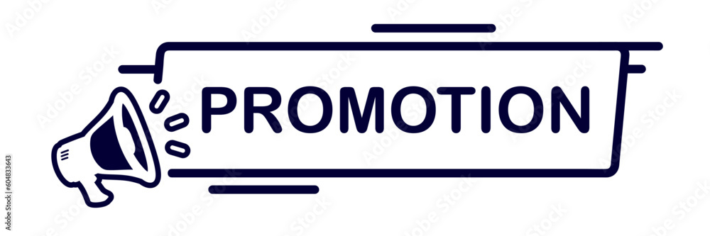 Promotion sign. Vector Illustration promotion label with megaphone ...