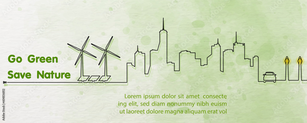 Concept poster's campaign of World environment day in line art and ...