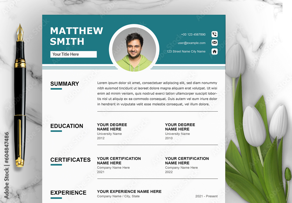 Playful Personality Resume Template Stock Template | Adobe Stock