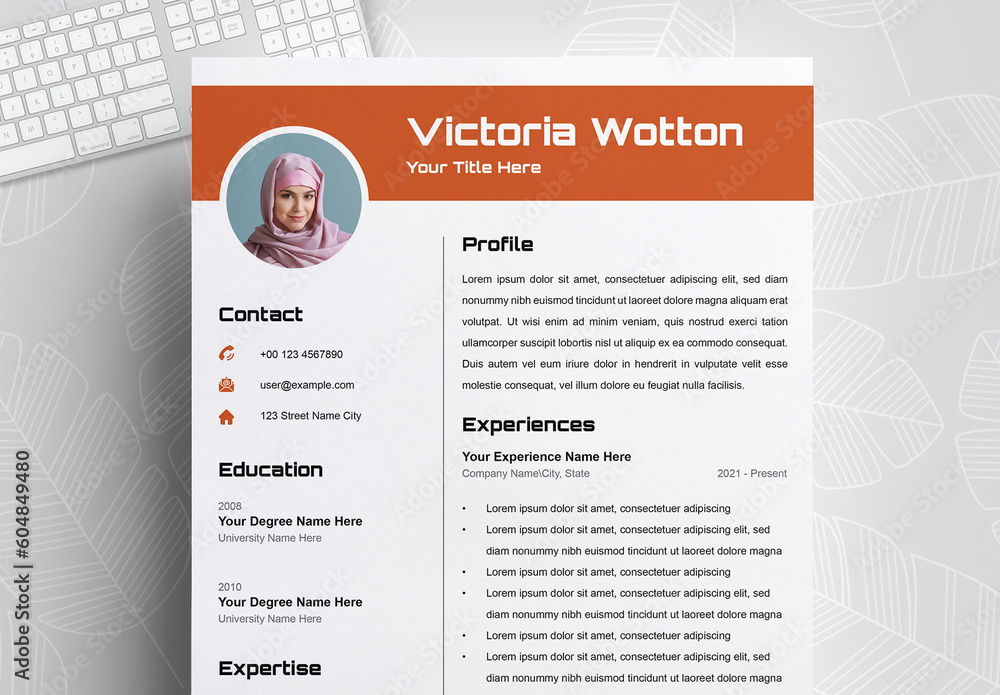 Bold and Eye Catching Resume Design Stock Template | Adobe Stock