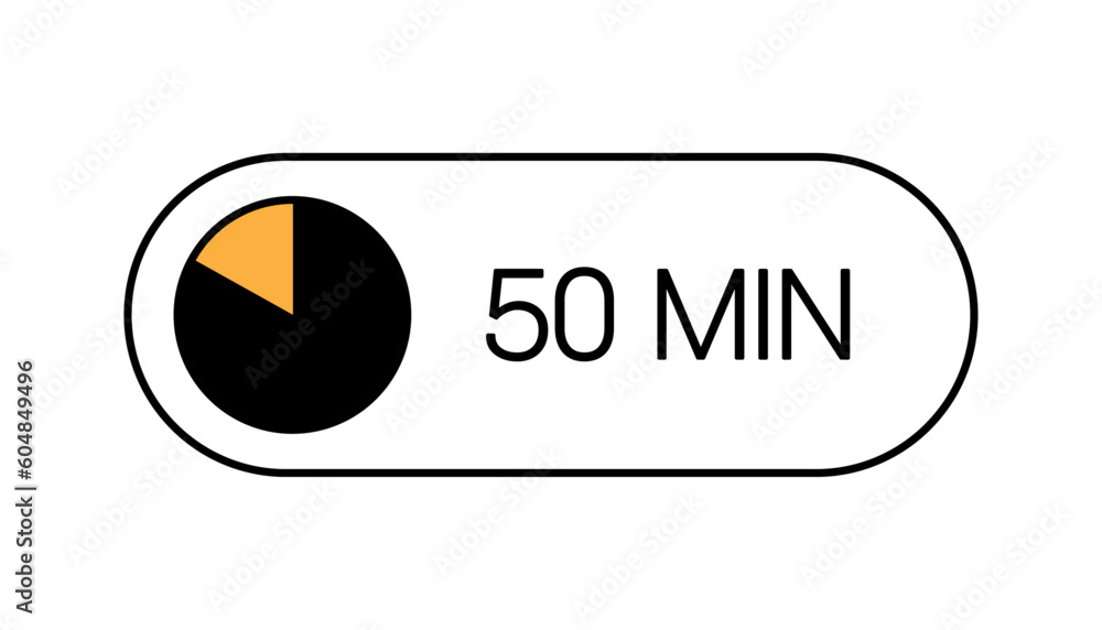 50 Minutes Timer UI UX Design Icon, Modern Minimal Look. Clock, Stop ...