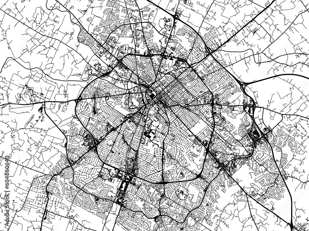 Road map of the city of Lexington Kentucky in the United States of ...